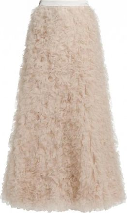 PESERICO Femme, Jupes, Beige, Taille: 36 FR Ruffled Maxi Skirt