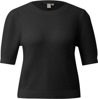 QS by s.Oliver Kurzarmpullover Strickpullover Strukturierter Pullover