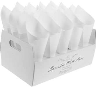 Cabilock Faltbare Papierkonfetti Wei&szlig;es Hochzeitspapier Bef&uuml;llen mit Bl&uuml;ten S&uuml;&szlig;igkeiten Stabile Papierhalter f&uuml;r Party und Feier