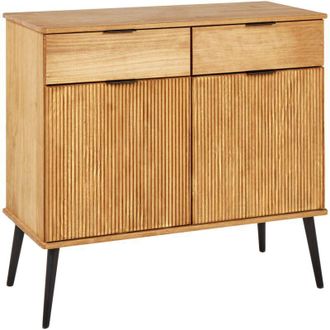 Beliani Beliani - Buffet Moderne en Bois de Pin avec 2 Tiroirs et 2 Portes Bois Clair Timmins