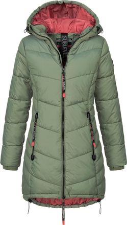 Sublevel Damen Jacke Steppmantel LSL-412 mit gef&uuml;tterter Kapuze agave green XL