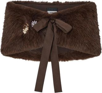 Liu Jo Stola en fourrure avec broches - Femme - Accessoires - Brun - Taille: ONE Size
