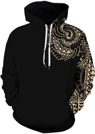 EUDOLAH Herren Slim Fit Kapuzenpullover 3D Druck Hoodie Weihnachten Winter Bunt mit Tasche (L-XL, 3-Golden R&uuml;stung)