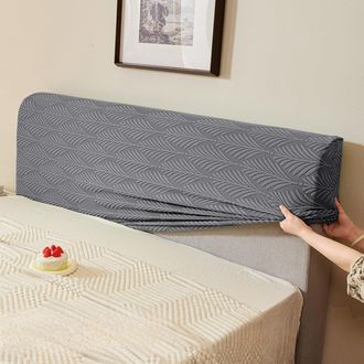 Generic Dehnbarer minimalistischer Bettkopfteil Bezug Staubschutzbezug f&uuml;r Schlafzimmerdekoration f&uuml;r BBB Asche Queen:(55-63)/140-160