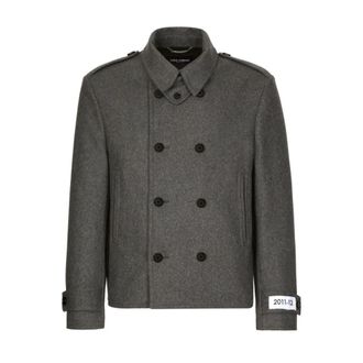 Dolce & Gabbana Doppelreihiger Caban-Mantel - - Coats - Herren - Grau - L