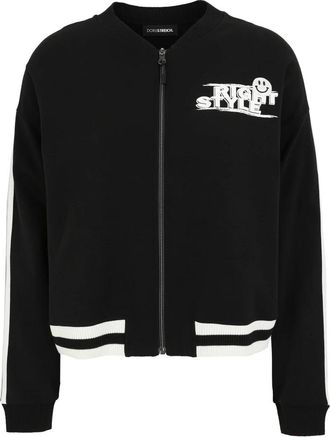 Doris Streich Kurze Bomberjacke mit Smiley-Druck - - Sweatshirts & Hoodies - Damen - Schwarzk - M