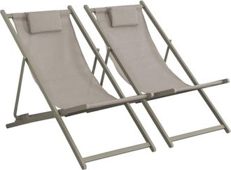 Sweeek 2er-Set Gartenliegen mit Kissen