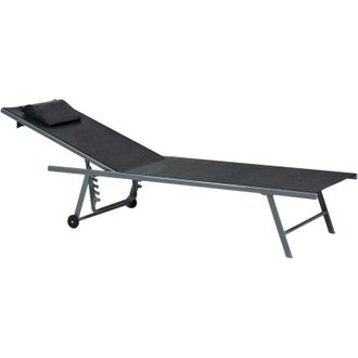 Beliani Gartenliege 2er Set SORONI Metall Schwarz