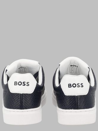 HUGO BOSS Lace-Up Leather Sneaker - Blue