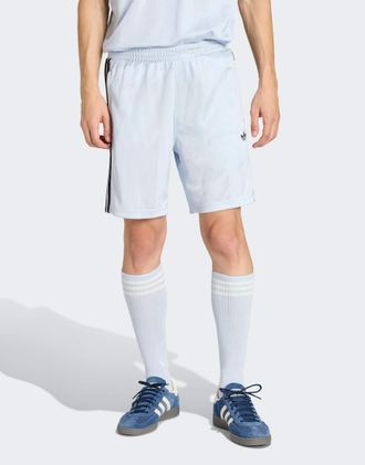 adidas Originals 3- Short ample &agrave; bandes - Ciel cristal-Bleu
