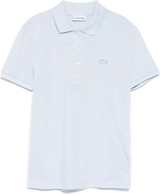 Lacoste Femme, Tops, Bleu, Taille: 38 FR Polo L.12.D Slim Fit Stretch en Mini Piqu&eacute;