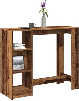 vidaXL Bartisch mit Regal Altholz-Optik 124x46x103,5 cm Holzwerkstoff - Vidaxl