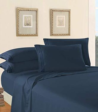 Elegant Comfort Luxus Bed Sheet Set auf Amazon. eleganten Komfort Kette Design 1500 Fadenzahl Ägyptische Qualität Falten und farbbeständig 4er Set Bed Sheet, deep Poc