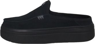 Hey Dude Femme, Chaussures, Noir, Taille: 40 EU Chaussures plates en cuir avec logo