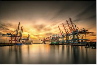 artboxONE Poster 120x80 cm Hamburg Städte/Hamburg Waltershofer Hafen V - Bild waltershof burchardkai container