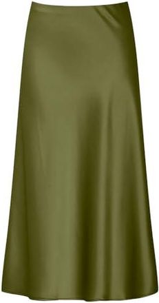 Vero Moda Yaspella Hw Jupe midi pour Femme S Noos, Vert Olive, L