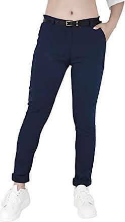 JOPHY & CO. JOPHY & CO Pantalon élastique pour femme, chino avec ceinture (référence 3008), bleu foncé, XXL