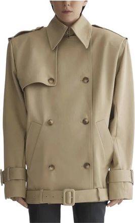 MUGLER Femme, Manteaux, Beige, Taille: 40 FR Veste Trench Courte