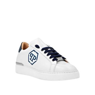 Philipp Plein Nappa Leder Lo-Top Sneaker Hexagon - - Shoes - Herren - Wei&szlig; - 41 EU