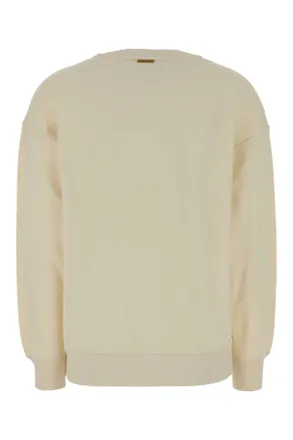 Michael Kors Womens Cream Cotton Sweatshirt Bone Exterior: Maglie Sweater
