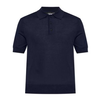 Dsquared2 Woll-Poloshirt mit besticktem Logo - - Knitwear - Herren - Blau - 2XL