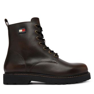 Tommy Jeans Schn&uuml;rstiefeletten Tommy Jeans Archive 01 Brushed Leather EM0EM01787 Dunkelbraun