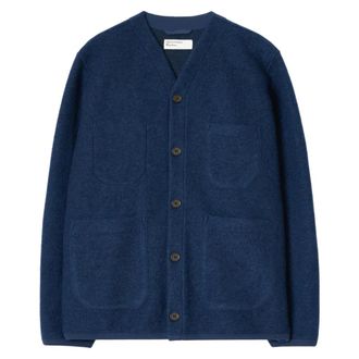 Universal Works Indigo Wollfleece Cardigan - - Knitwear - Herren - Blau - L