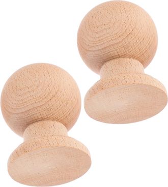 Cabilock 2 Stück Geschnitzte Holz Endstücke Runde Hartholz Endstücke Holzbaluster Für Treppen Unbehandelte Holz Treppen Treppenaufsätze Dekorative