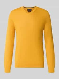 Christian Berg Strickpullover aus Woll-Mix mit V-Ausschnitt