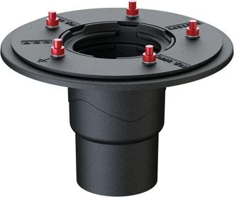 Aco Dachablauf Passavant Spin DN100 Guss Pressdichtflansch Stutzen 90Grad vertikal, 7034.10.12