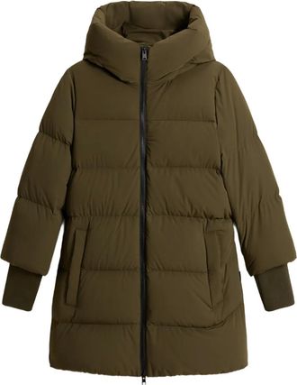 Woolrich Gesteppter Kapuzenmantel - Grün