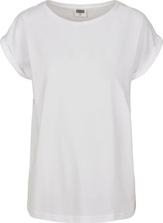 Urban Classics Damen Ladies Organic Extended Shoulder Tee T-Shirt, Wei&szlig; (White 00220), Large (Herstellergr&ouml;&szlig;e: L)
