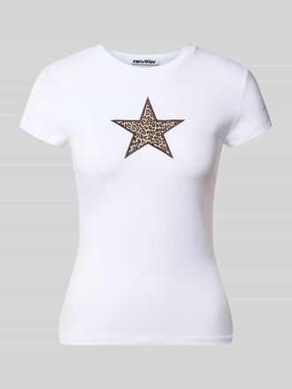 Review T-Shirt mit Stitching und Rundhalsausschnitt