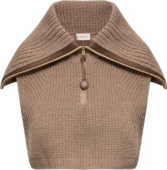 Moncler Moncler Wool & Cashmere Zip-up Bib, Women, Brown, Size: One Size