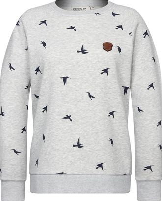 Naketano Damen Sweatshirt Krokettenhorst, Farbe:Allover Birds/Grey, Größe:XS