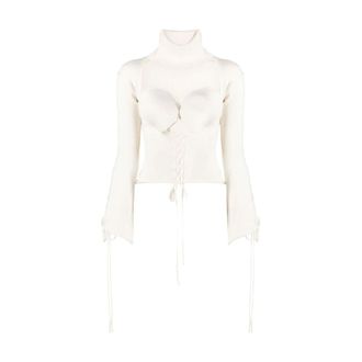Julfer Julfer, Femme, Pulls, Blanc, Taille: 34 FR Col roulés