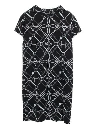 Hermès robe à motif bridle (années 2010) - Noir