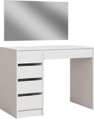 Vicco Coiffeuse Thalia, Blanc, 100 cm avec 5 tiroirs