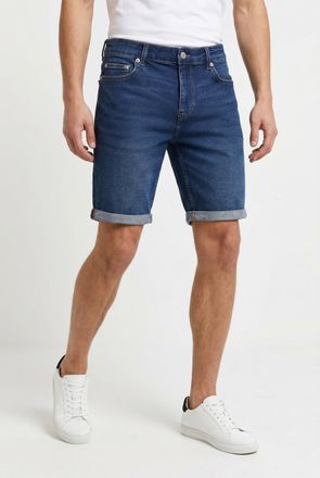 Only & Sons Shorts ONLY & SONS ONSPLY PIM DNM SHORTS, Herren, Gr. XXL, N-Gr, dunkelblau denim, Web, Obermaterial: 65% Baumwolle, 18% Polyester, 15% Viskose, 2% El