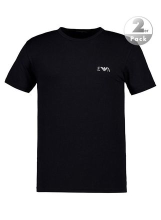 Emporio Armani Herren T-Shirts schwarz Baumwolle & Mix unifarben