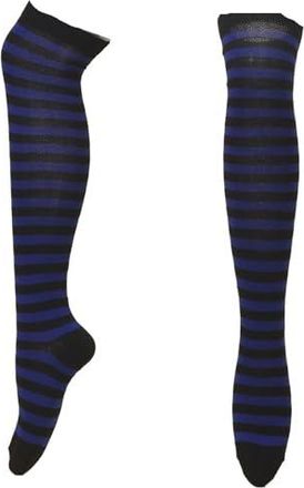 Generico Chaussettes hautes au genou ray&eacute; style sportif pour femme (2 paires), Sock 9, Taille Unique