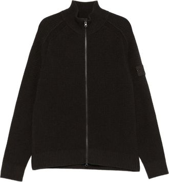 Stone Island cardigan zippé à col montant - Marron