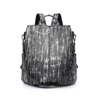 Miss Lulu Kleiner Rucksack für Damen, Diebstahlschutz, Nylon, für Damen, Kühlergrills, Reisen, Schwarz, Rot, Braun, Grau, Beige, schwarz 2, Einheitsgröße, Casua