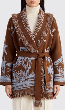 Alanui Jacquard-Cardigan aus Kaschmir und Wolle mit Fransen und G&uuml;rtel