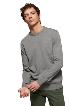 Polo Club Herren Basic Strickpullover Crewneck Gräu - Pullover 100% Baumwolle Langarm Sweat