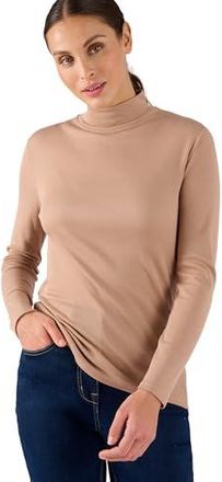 Damart sous-Pull col Montant Maille côtelée Thermolactyl et Soie Femme Marron Taille 54-56 (XXL)