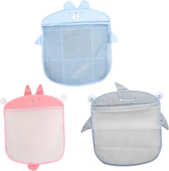 DOITOOL 3 St&uuml;ck Teiliges Wandh&auml;ngende aus Strapazierf&auml;higem Gro&szlig;es Netz mit Saugnapf Badespielzeug und Badutensilien Platzsparender Badezimmer Organizer