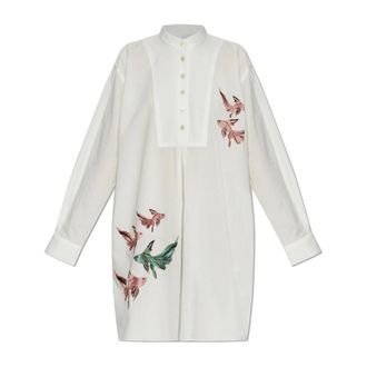 Paul Smith Femme, Robes, Blanc, Taille: 40/42 FR Robe avec broderies color&eacute;es