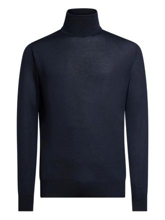 Etro pull en laine vierge à col roulé - Bleu