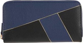 Draeger Draeger Paris - Grand Portefeuille Femme - Bleu Marine Et Noir - polyuréthane